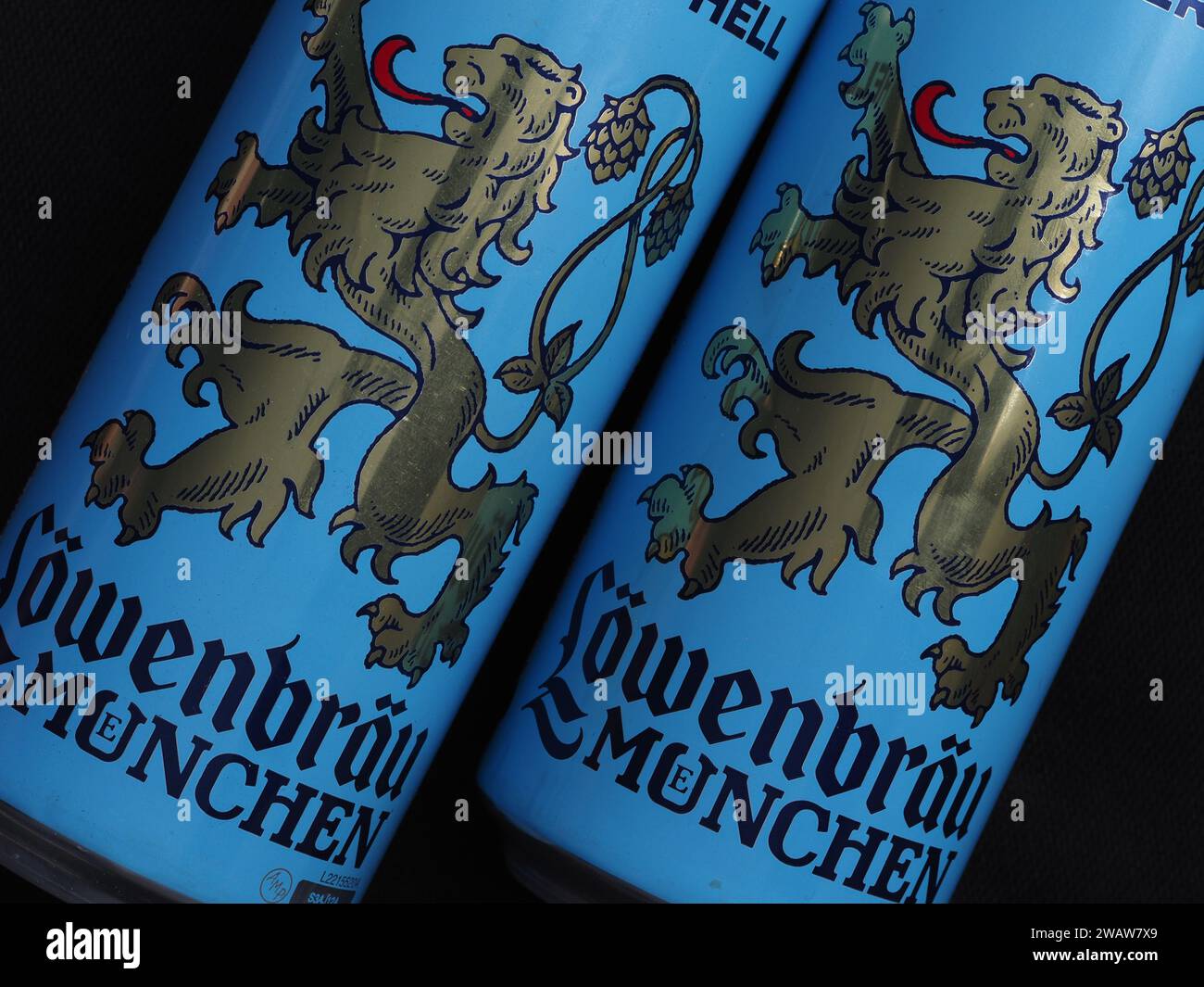 Germany. 07th Jan, 2024. In this photo illustration the Munchner Hell ...