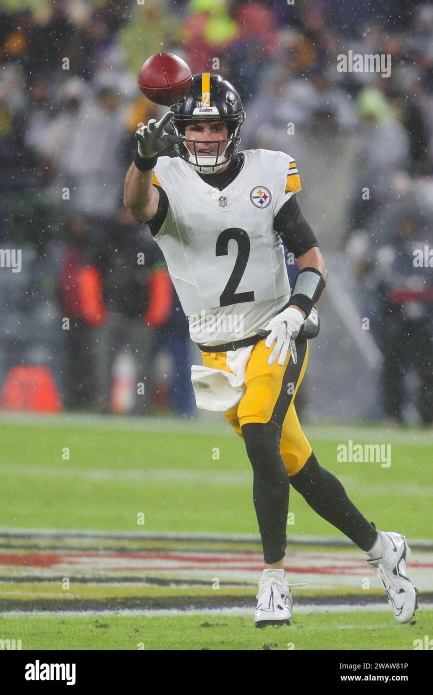 Baltimore, MD, USA. 6th Jan, 2024. Pittsburgh Steelers QB Mason Rudolph ...
