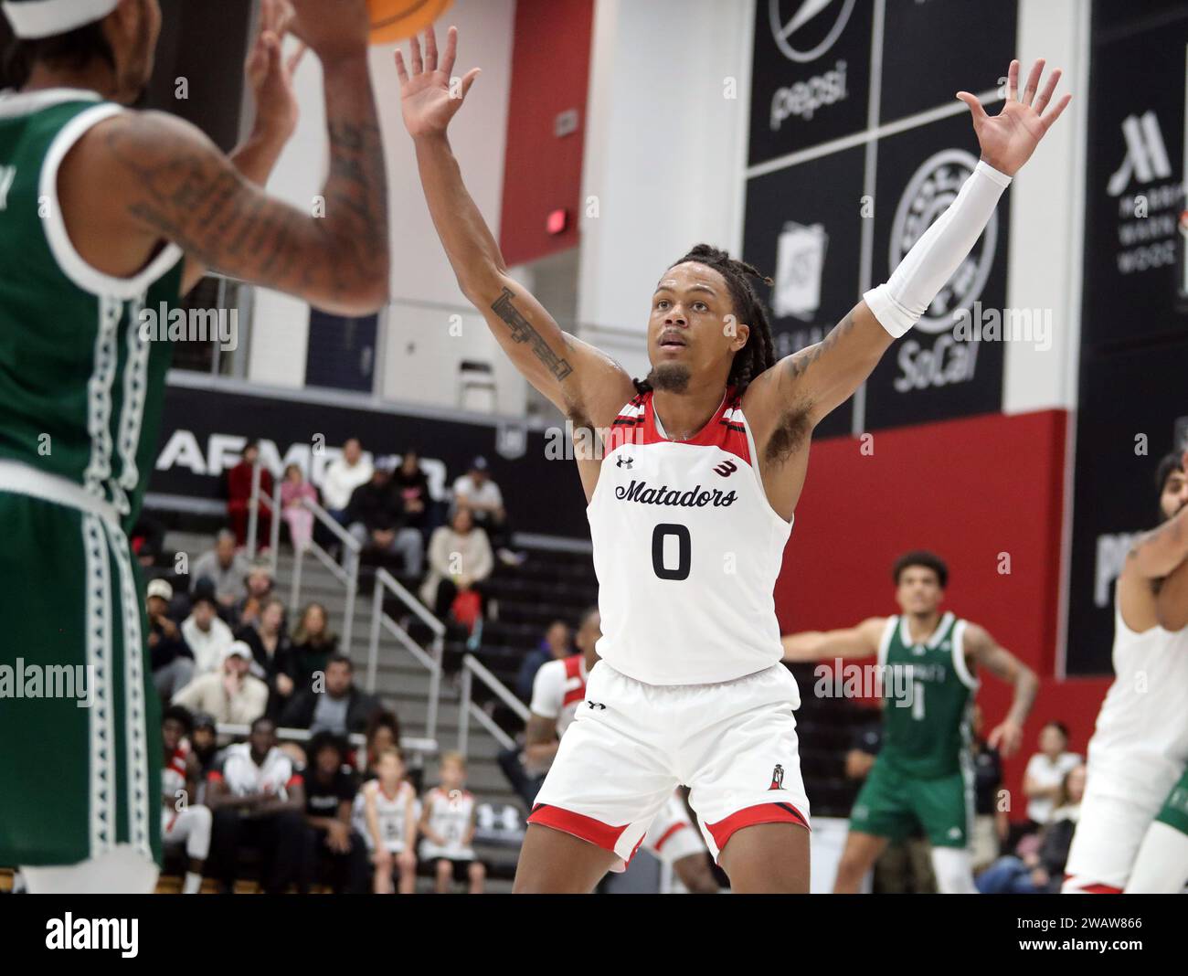 January 6, 2024 - Cal State Northridge Matadors guard Dionte Bostick #0 ...