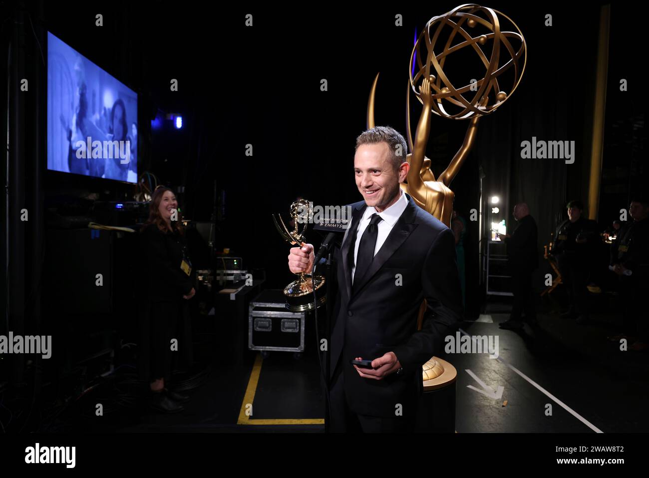 EXCLUSIVE - Gabe Hilfer accepts the Emmy for outstanding music ...