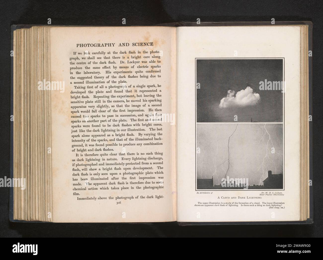 Cloud and lightning bolts above houses, Joseph Norman Lockyer (Possible ...