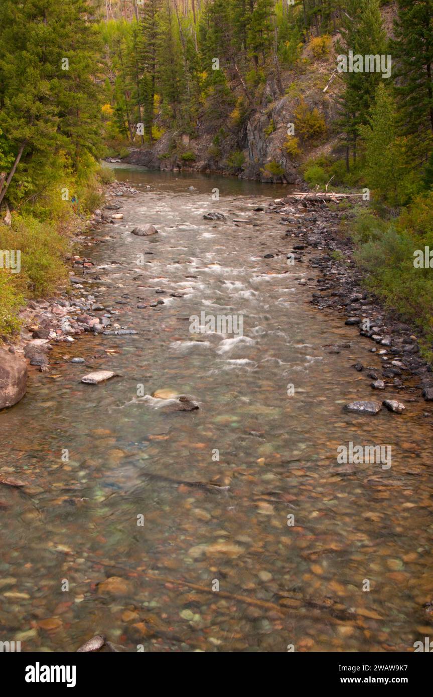 North Fork Blackfoot River, Lolo National Forest, Montana Stock Photo ...