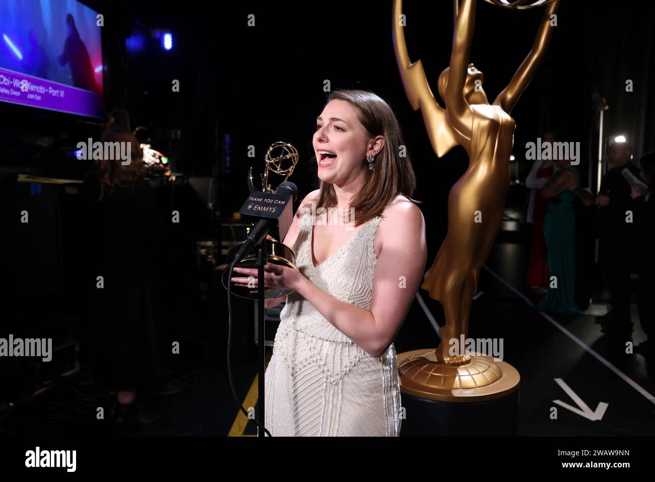 EXCLUSIVE - Joanna Naugle accepts the Emmy for outstanding picture ...