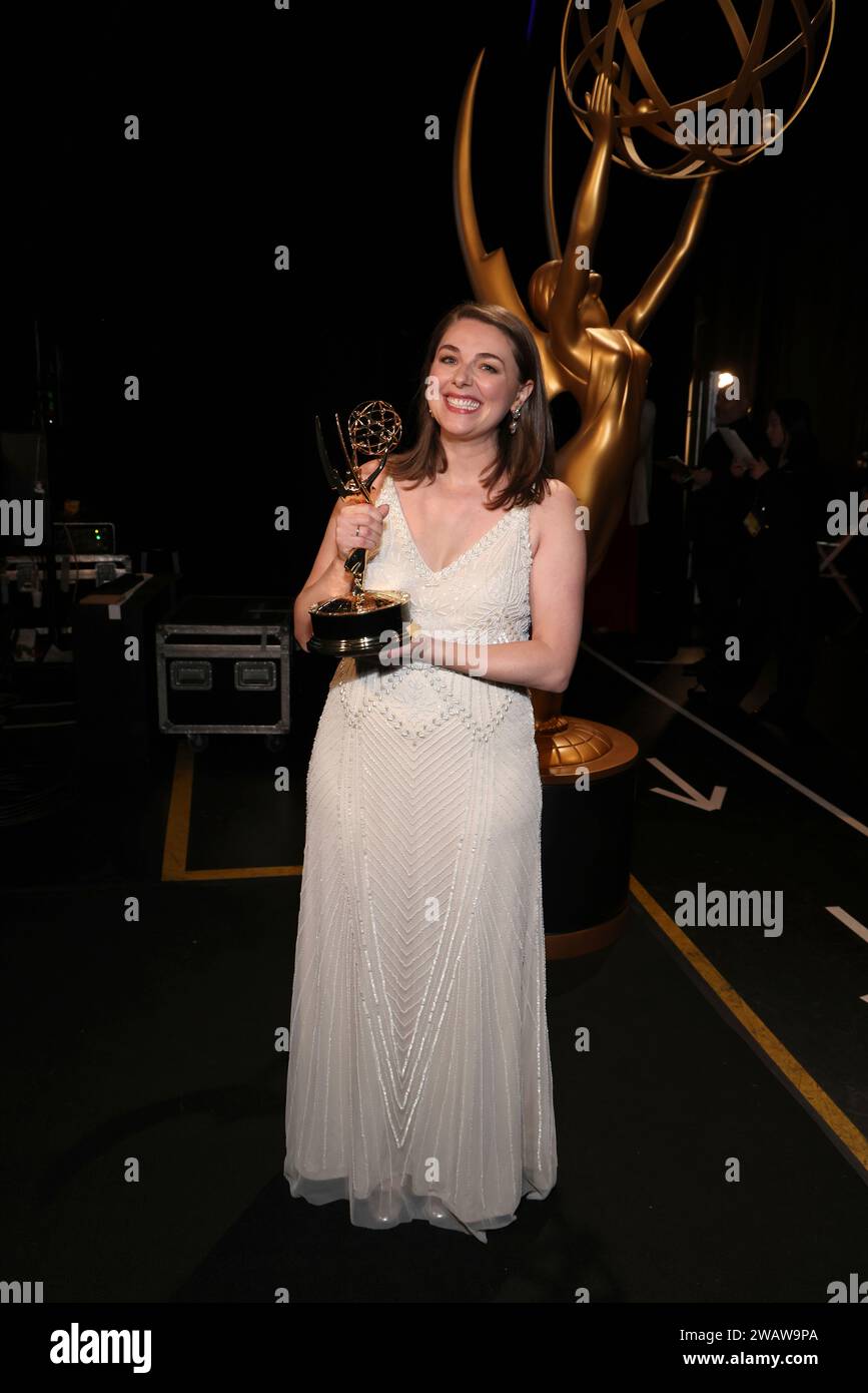 EXCLUSIVE - Joanna Naugle poses with the Emmy for outstanding picture ...