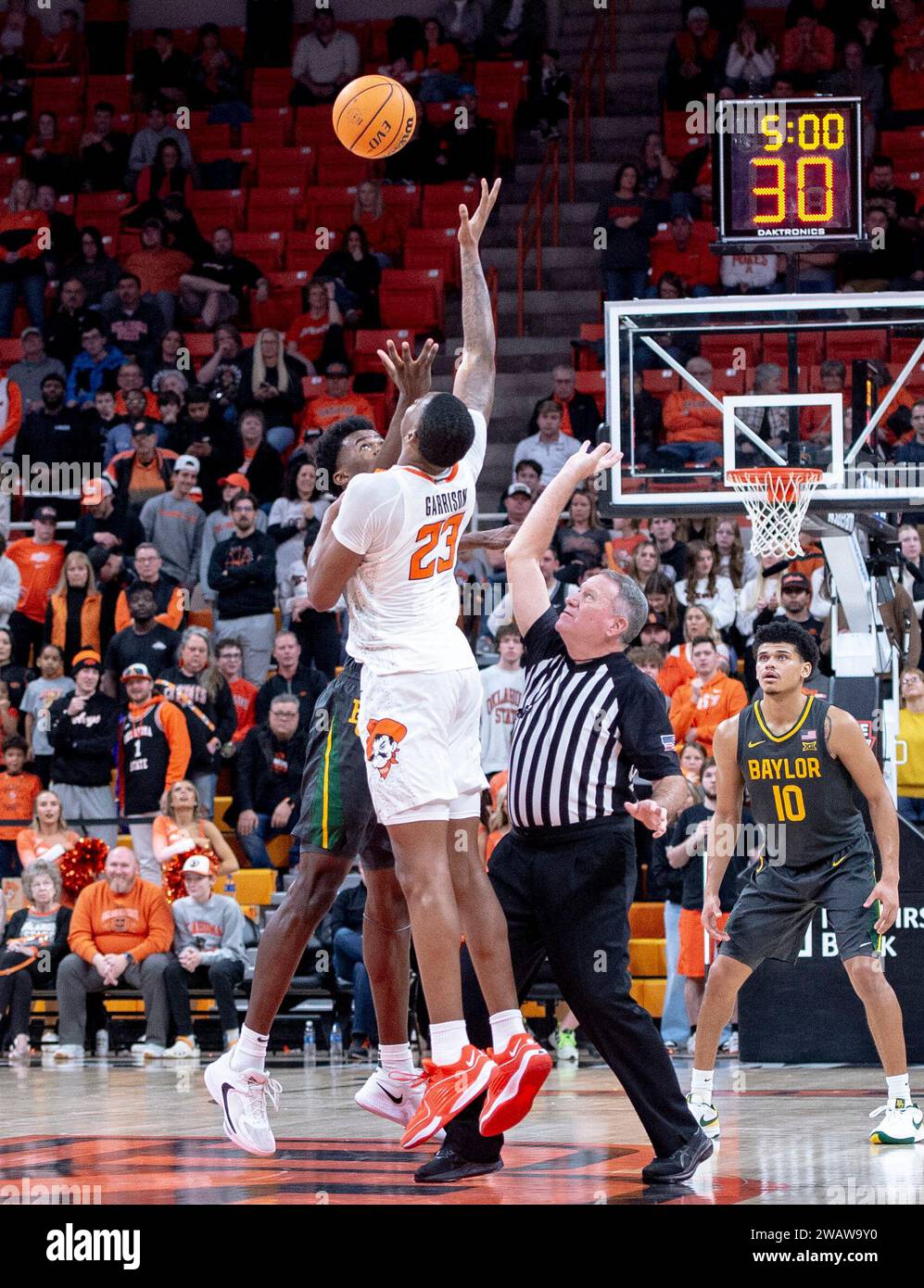 Stillwater, Oklahoma, USA. 6th Jan, 2024. Oklahoma State Cowboys center ...