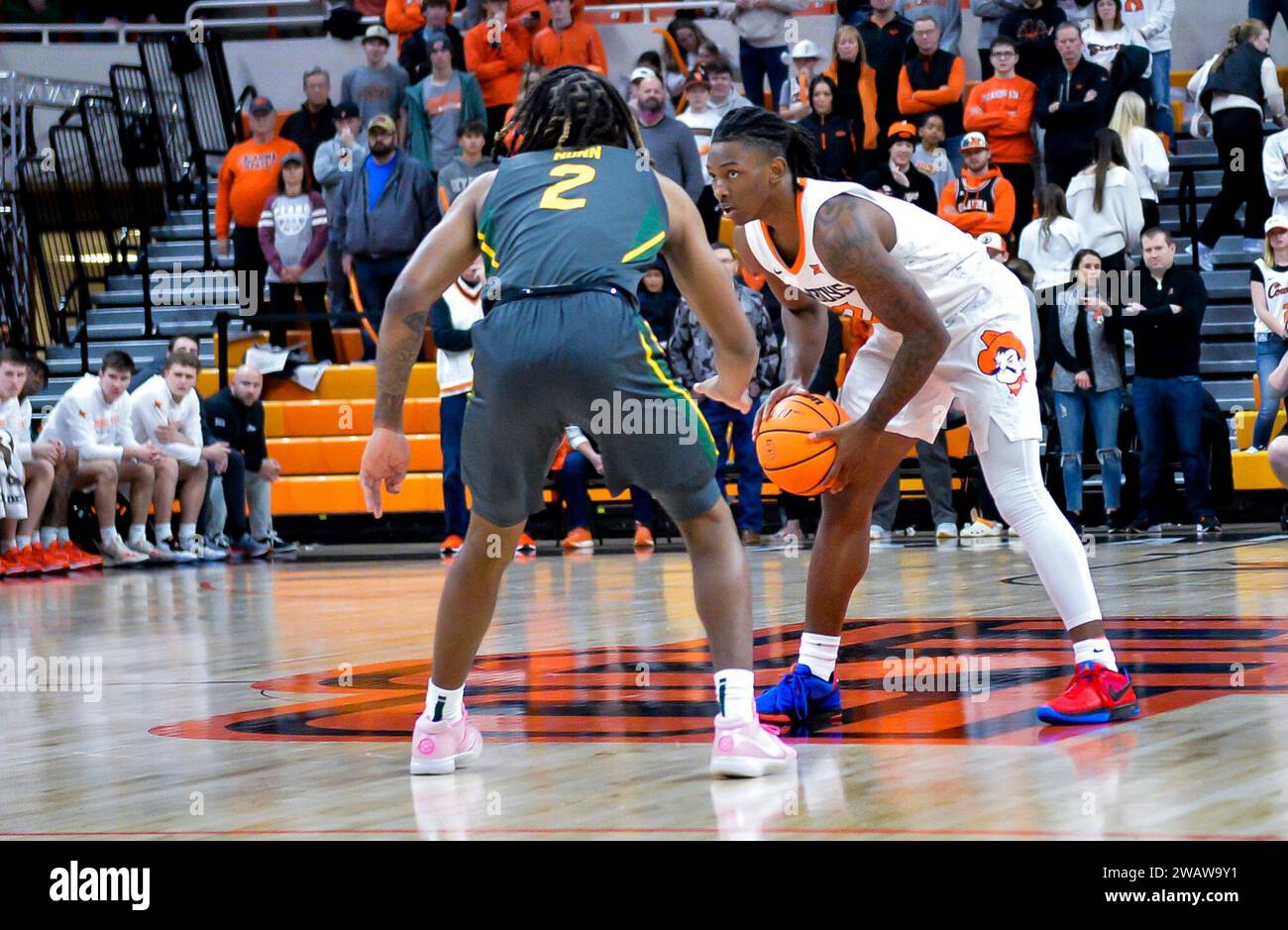 Stillwater, Oklahoma, USA. 6th Jan, 2024. Oklahoma State Cowboys guard ...