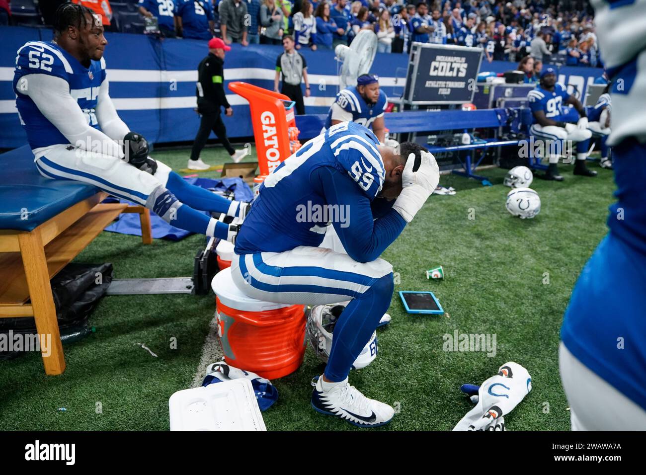 Indianapolis Colts defensive tackle DeForest Buckner (99) and defensive ...