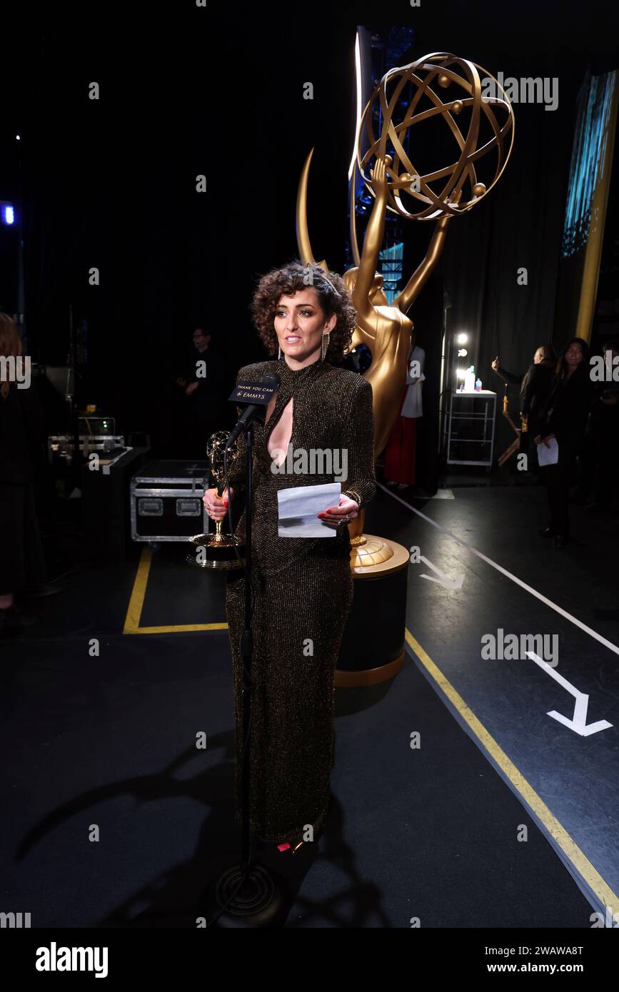 EXCLUSIVE - Natalie Kingston accepts the Emmy for outstanding ...
