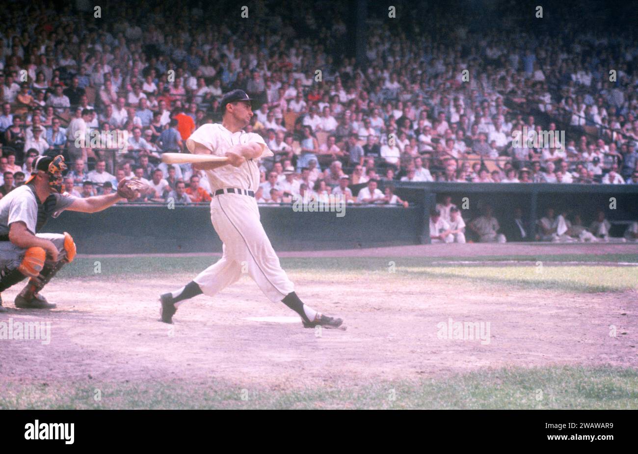 DETROIT, MI - JUNE 28: Charlie Maxwell #4 of the Detroit Tigers swings ...