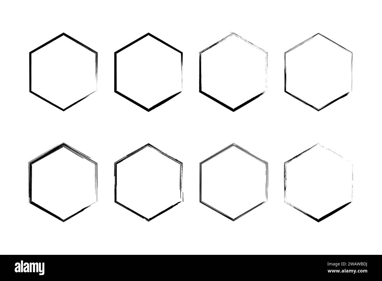 Enso zen stroke hexagon japanese brush symbol vector illustration Stock ...