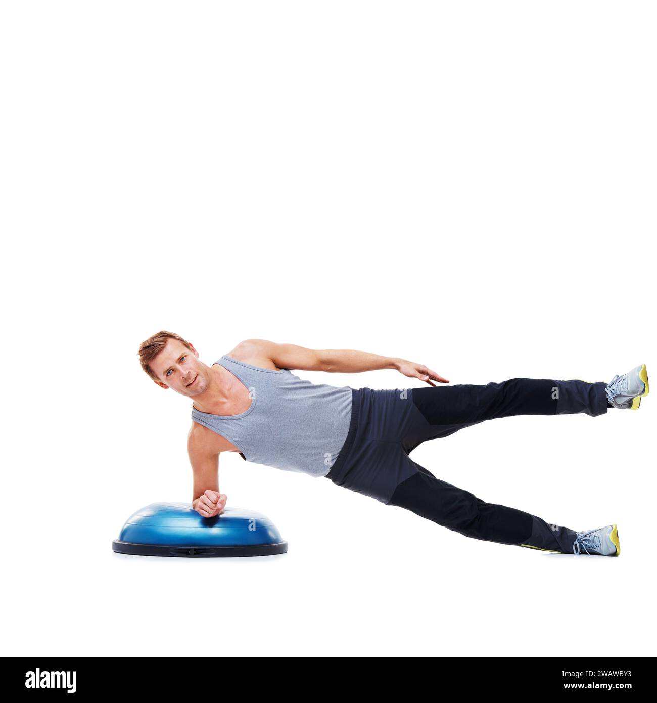 Balance exercise man bosu Cut Out Stock Images & Pictures - Alamy