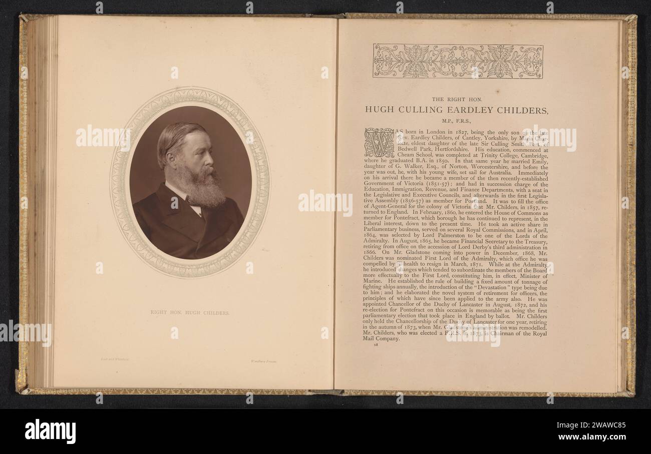 Right hon. Hugh Childers, Lock & Whitfield, c. 1873 - in or before 1878 ...