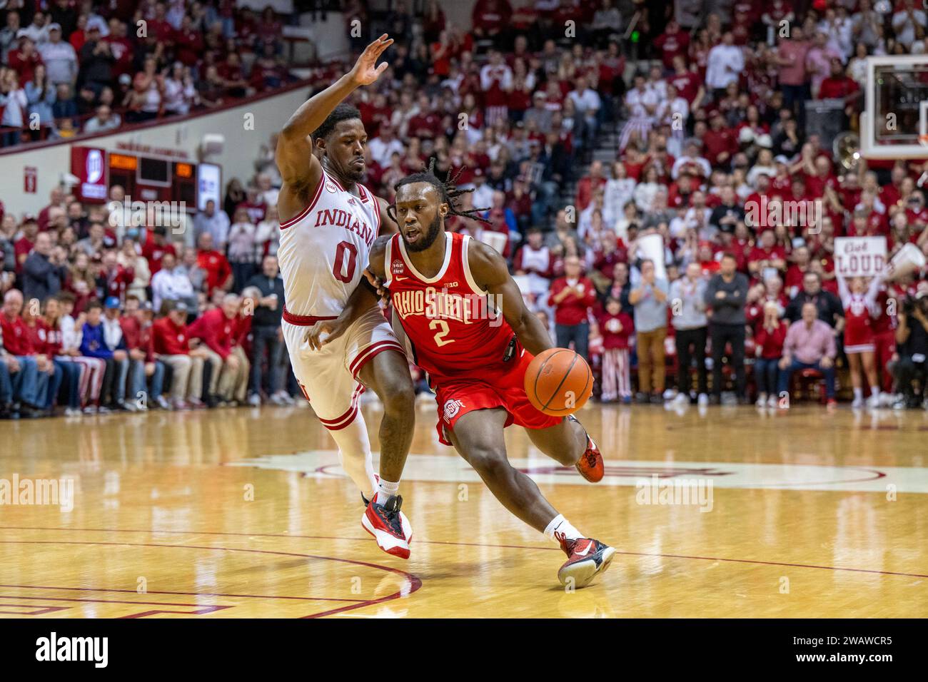 Ohio State guard Bruce Thornton (2) moves past Indiana guard Xavier ...