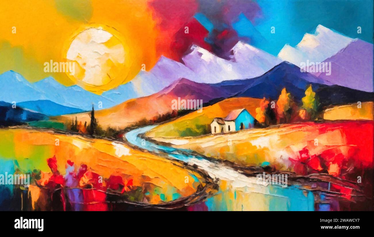 Fine art landscape of forest Stock Vector Images - Alamy