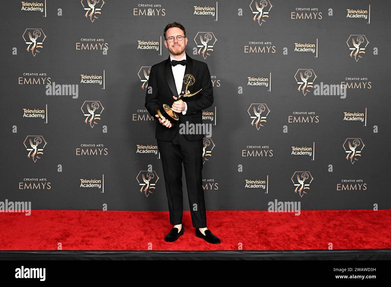 Christian Sprenger with their Emmy for outstanding cinematography for a ...