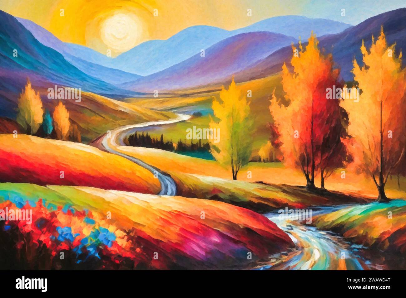 Dramatic mountain view Stock Vector Images - Alamy