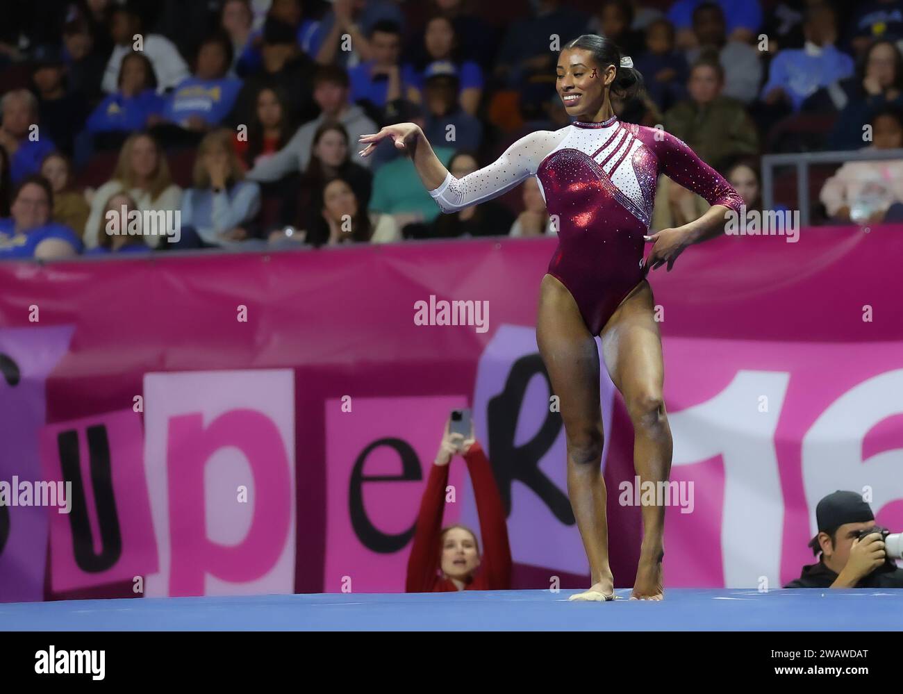 Las Vegas, NV, USA. 6th Jan, 2024. Alabama's Shania Adams compes on the ...