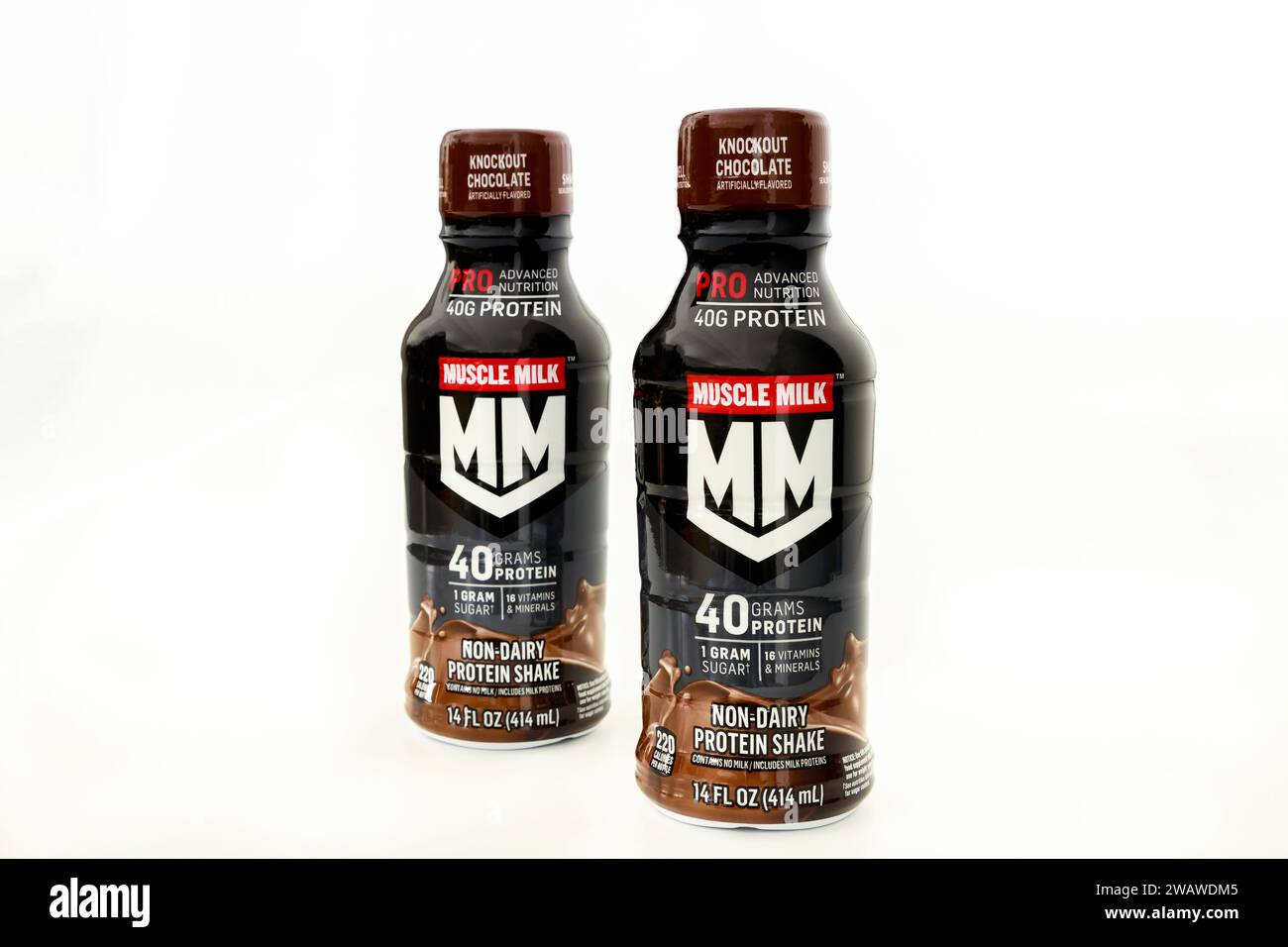 Chocolate protein shakes from Muscle Milk Stock Photo - Alamy