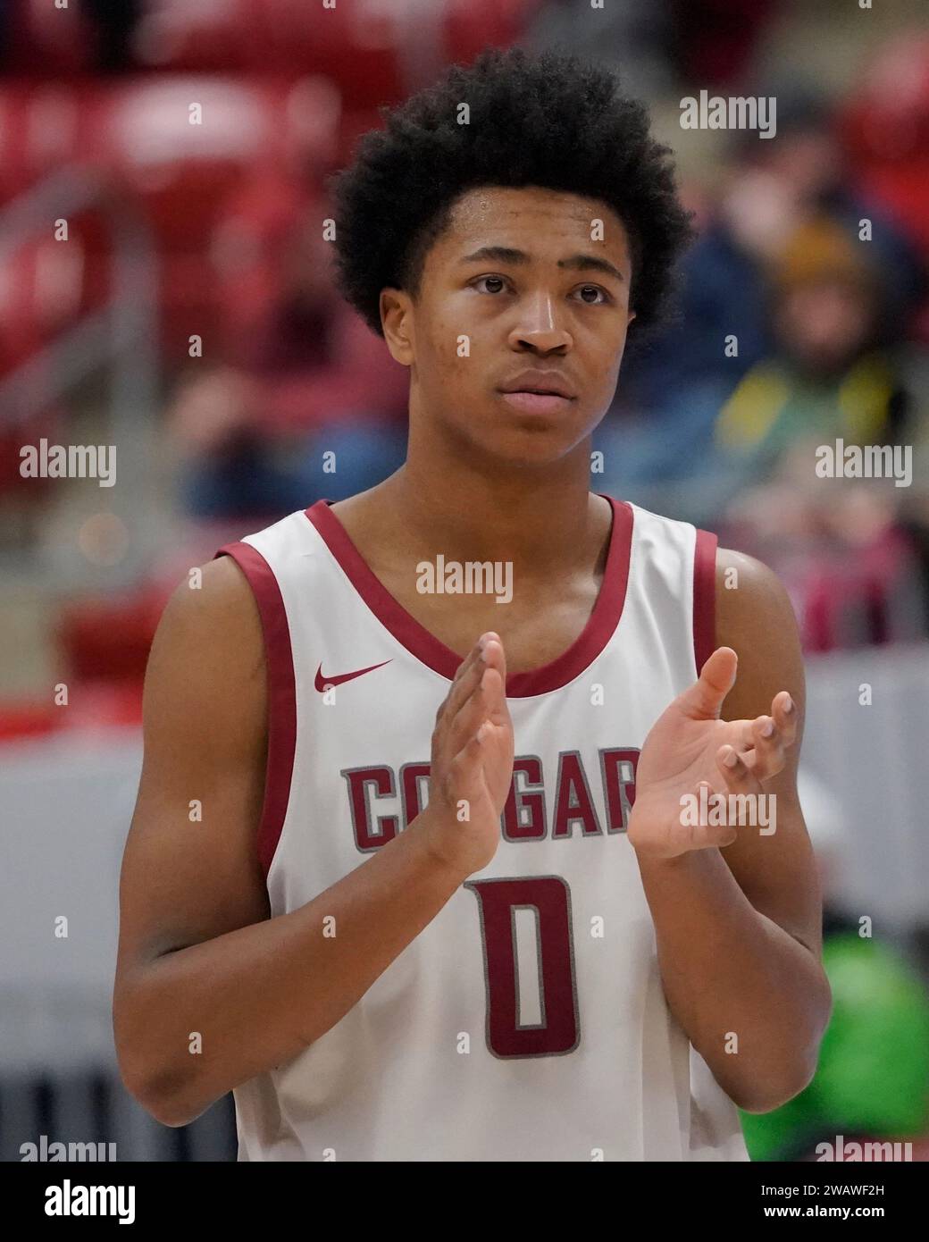 Washington State forward Jaylen Wells (0) in action against Oregon ...