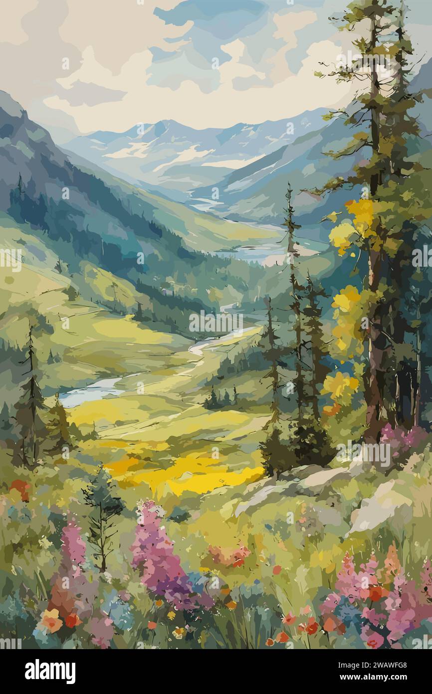 Valley of colours Stock Vector Images - Alamy