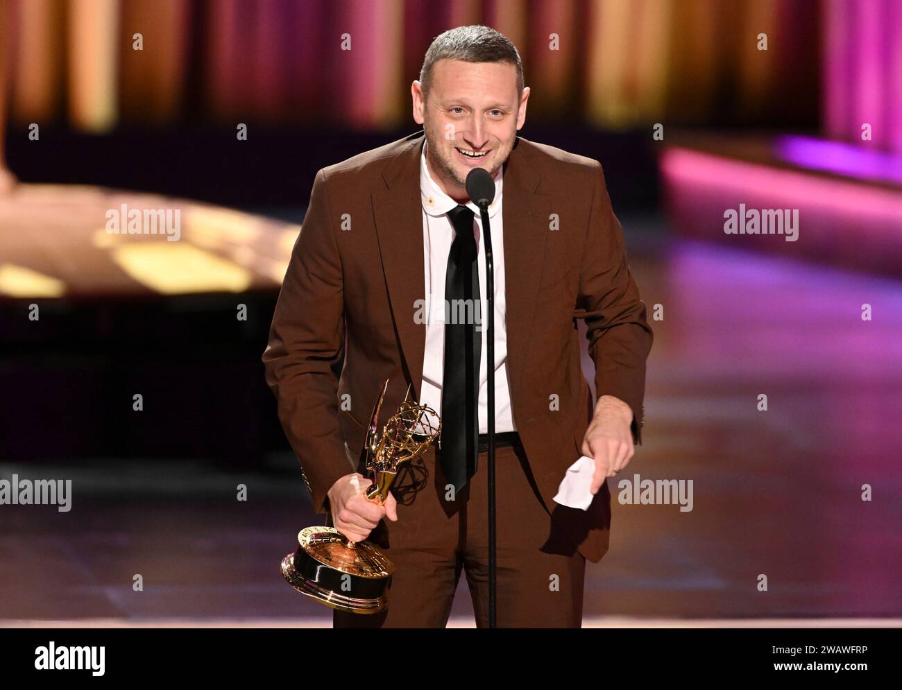 Tim Robinson accepts the Emmy for outstanding actor in a short form ...
