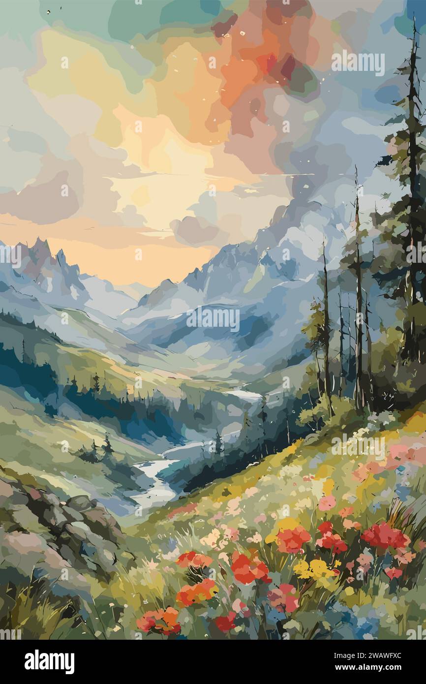 Valley of colours Stock Vector Images - Alamy