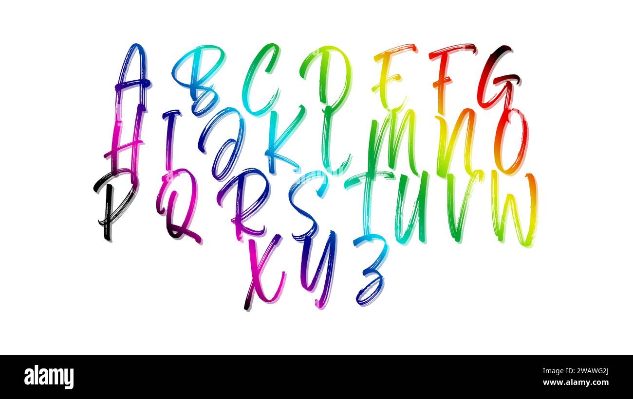 Calligraphy english letters Cut Out Stock Images & Pictures - Alamy