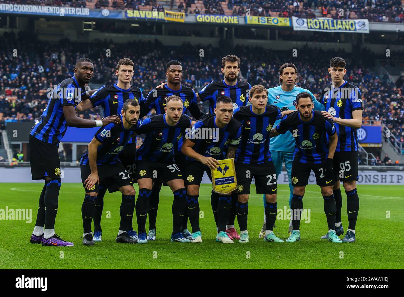 Milan, Italy. 06th Jan, 2024. FC Internazionale team line up during ...