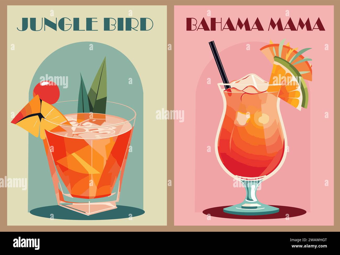 Vintage bird posters Stock Vector Images - Alamy