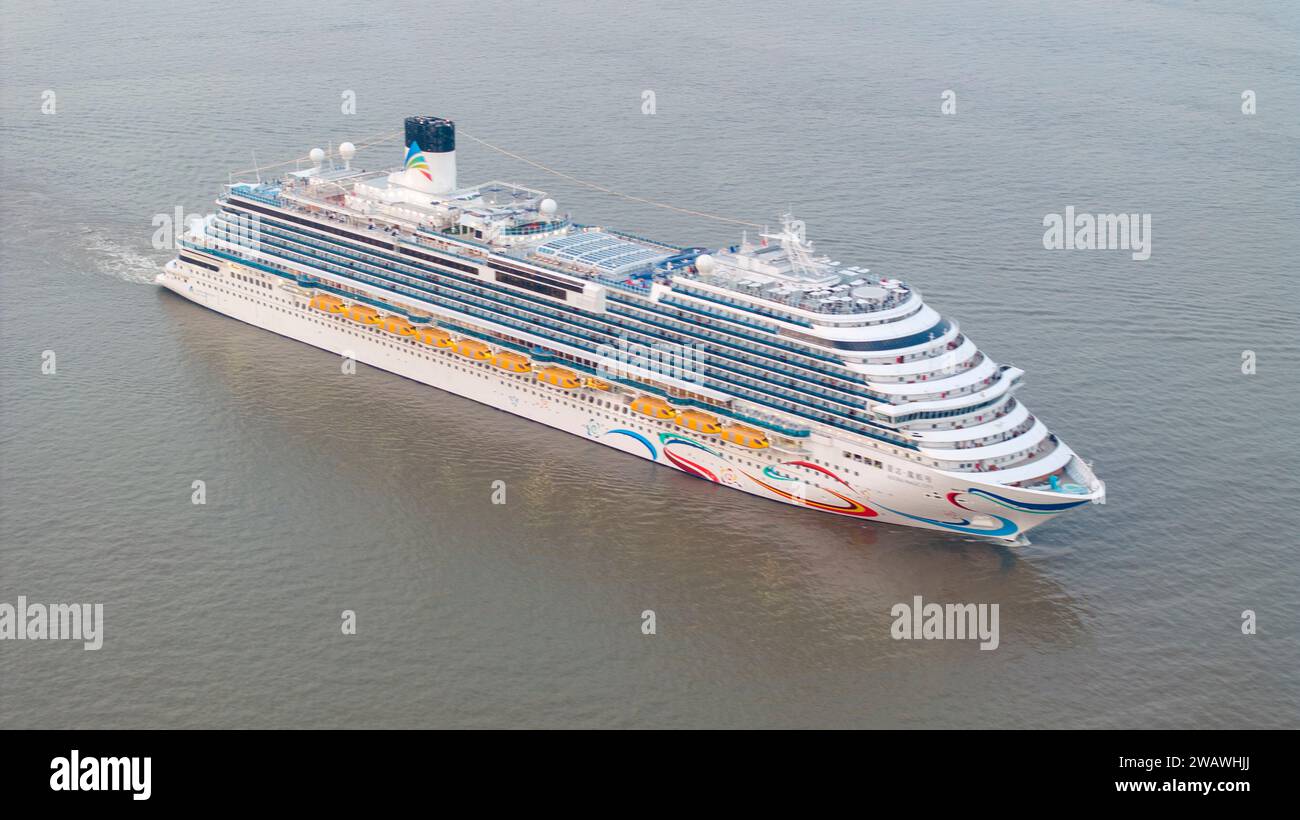 SHANGHAI, CHINA - JANUARY 1, 2024 - The first Chinese-made large cruise ...