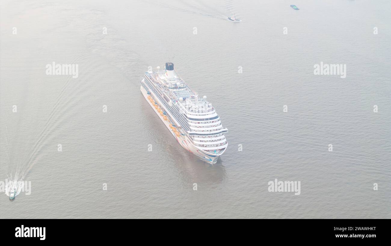 SHANGHAI, CHINA - JANUARY 1, 2024 - The first Chinese-made large cruise ...