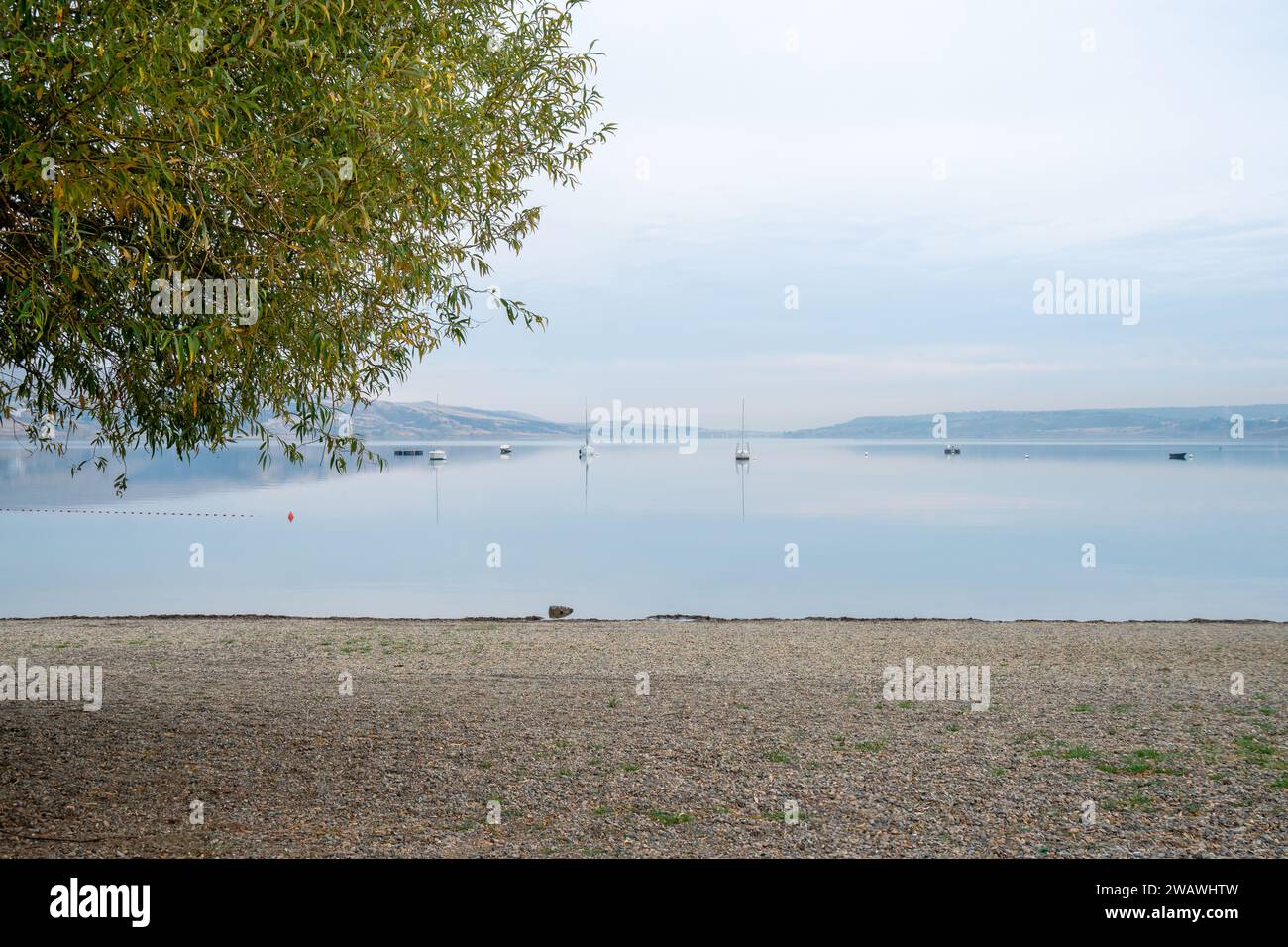 Tbilisi sea, reservoir and boats with deflated sails Stock Photo - Alamy