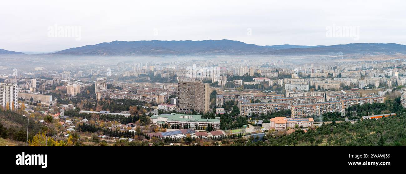 Residential area of Tbilisi, multi-storey buildings in Gldani and Temka ...
