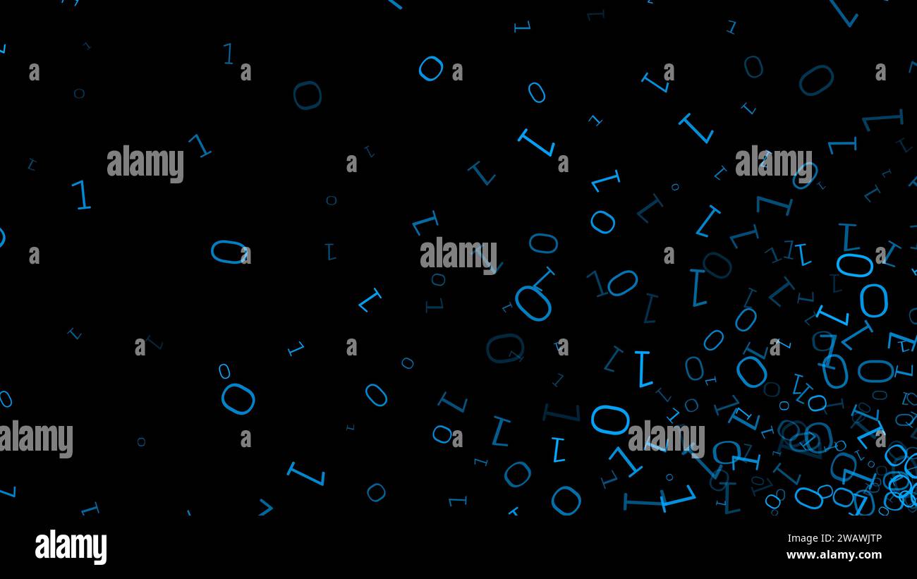 Binary bit 0 1 sparkle blue glow futuristic design Stock Photo - Alamy