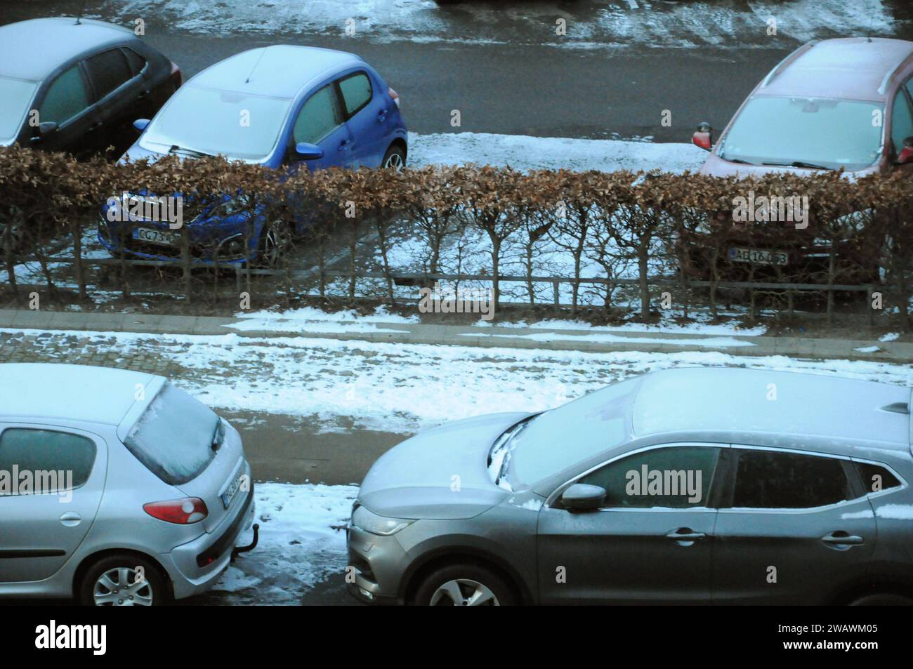 Kastrup/Copenhagen, Denmark/ 07 January 2024/ Snowy and froist weather ...