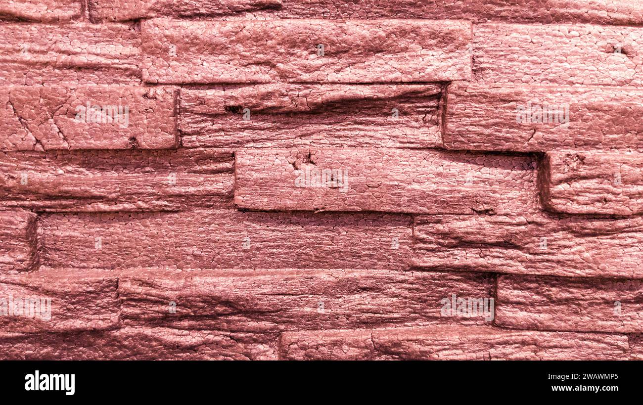 Peach Fuzz stone brick wall of lines horizontal stones facade ...