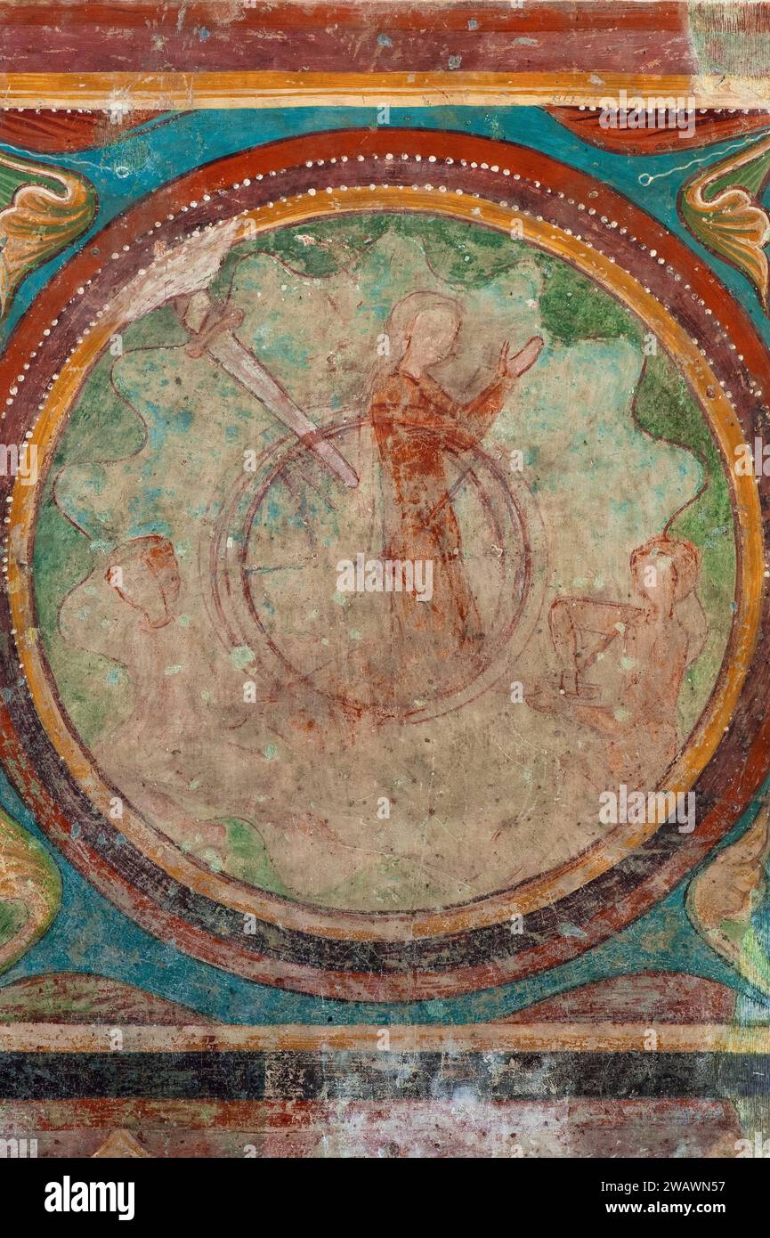 Medieval wall painting st catherine hi-res stock photography and images ...