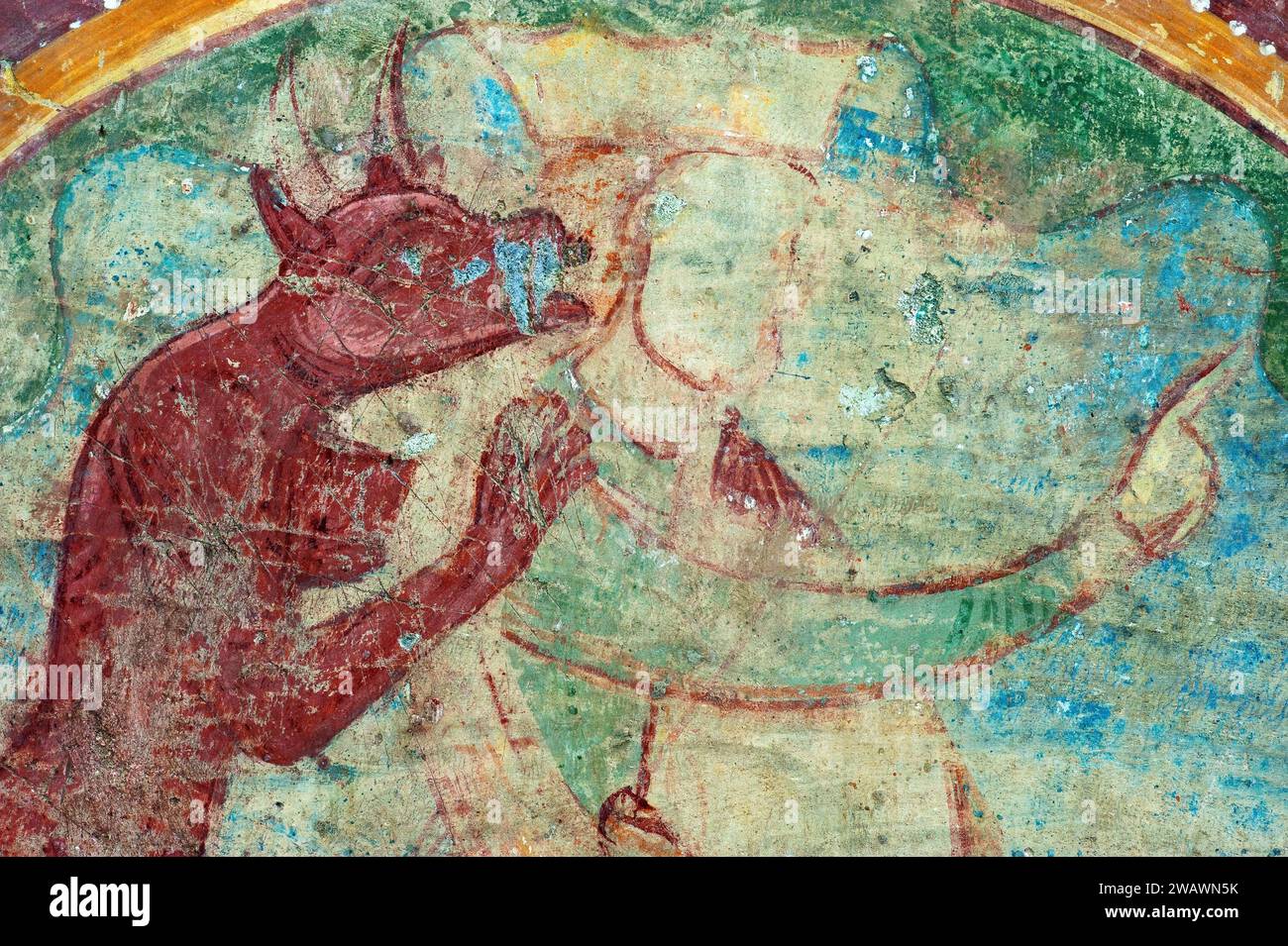 Medieval wall painting st catherine hi-res stock photography and images ...