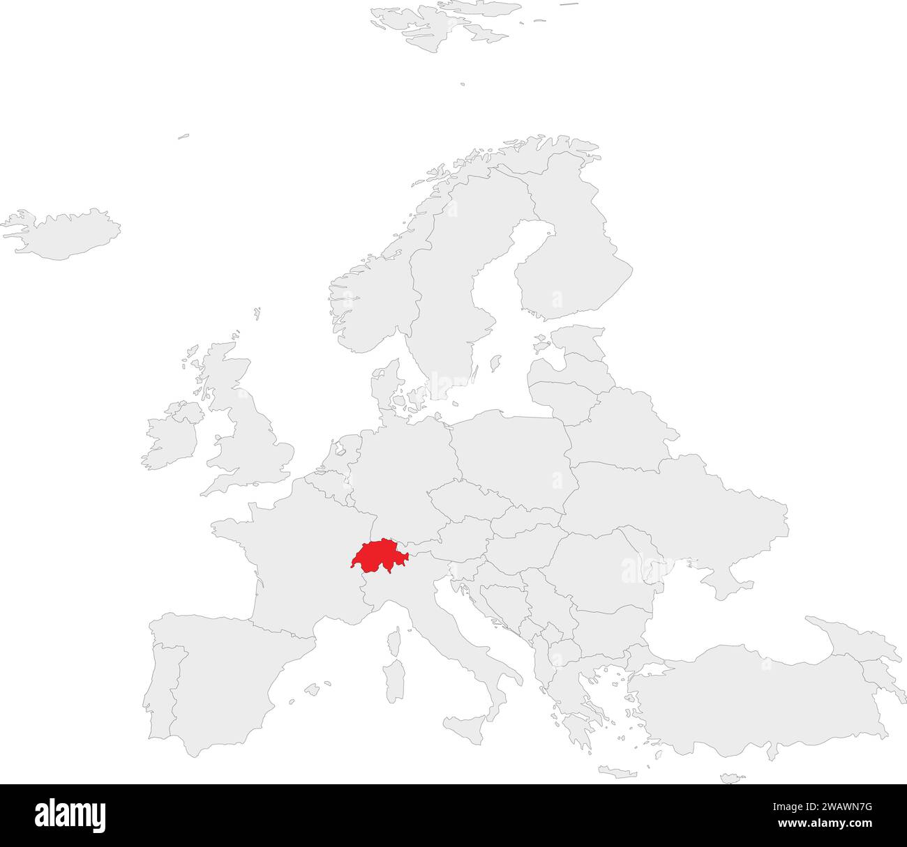 Location map of the SWISS CONFEDERATION, EUROPE Stock Vector Image ...
