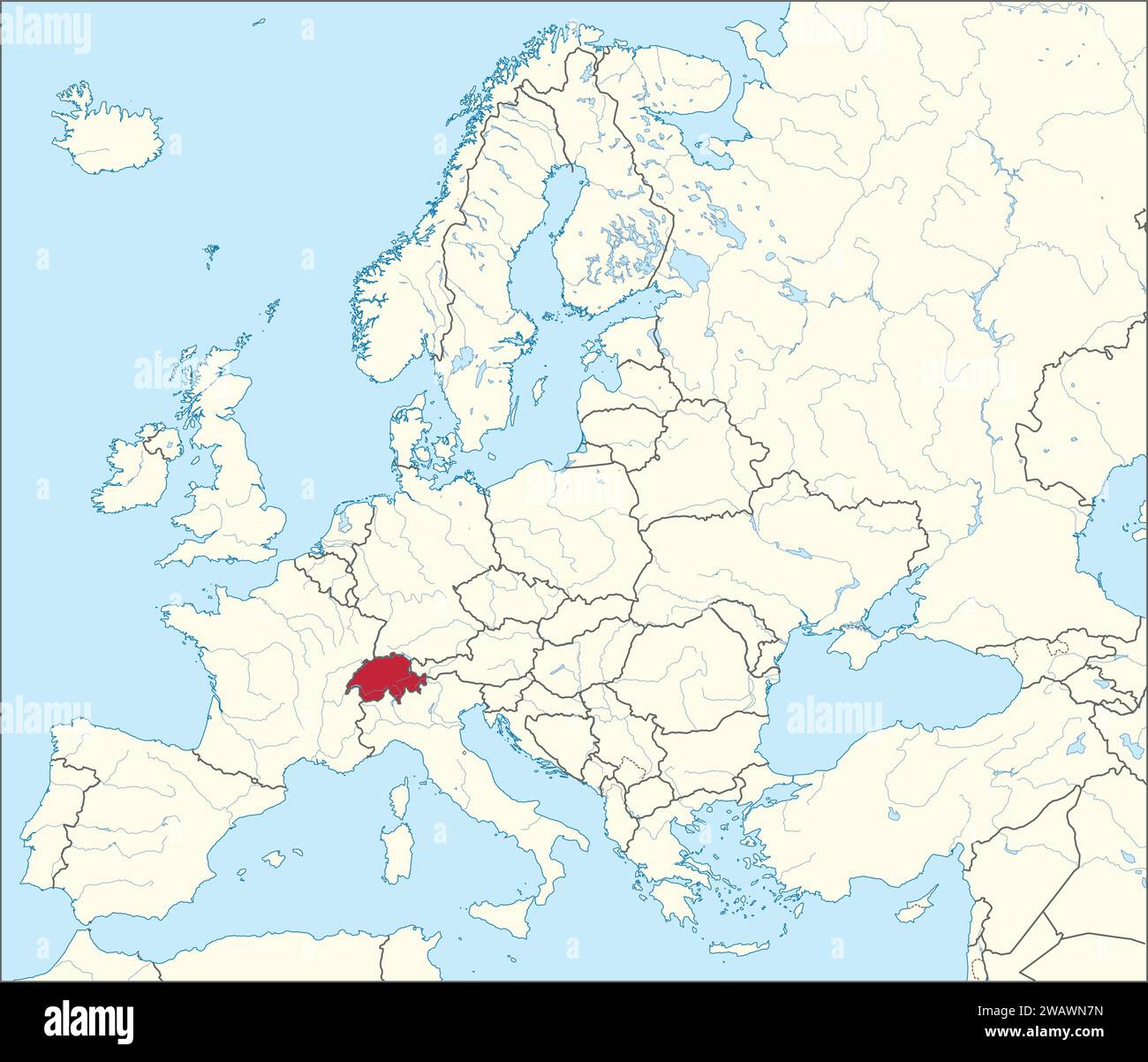 Location map of the SWISS CONFEDERATION, EUROPE Stock Vector Image ...