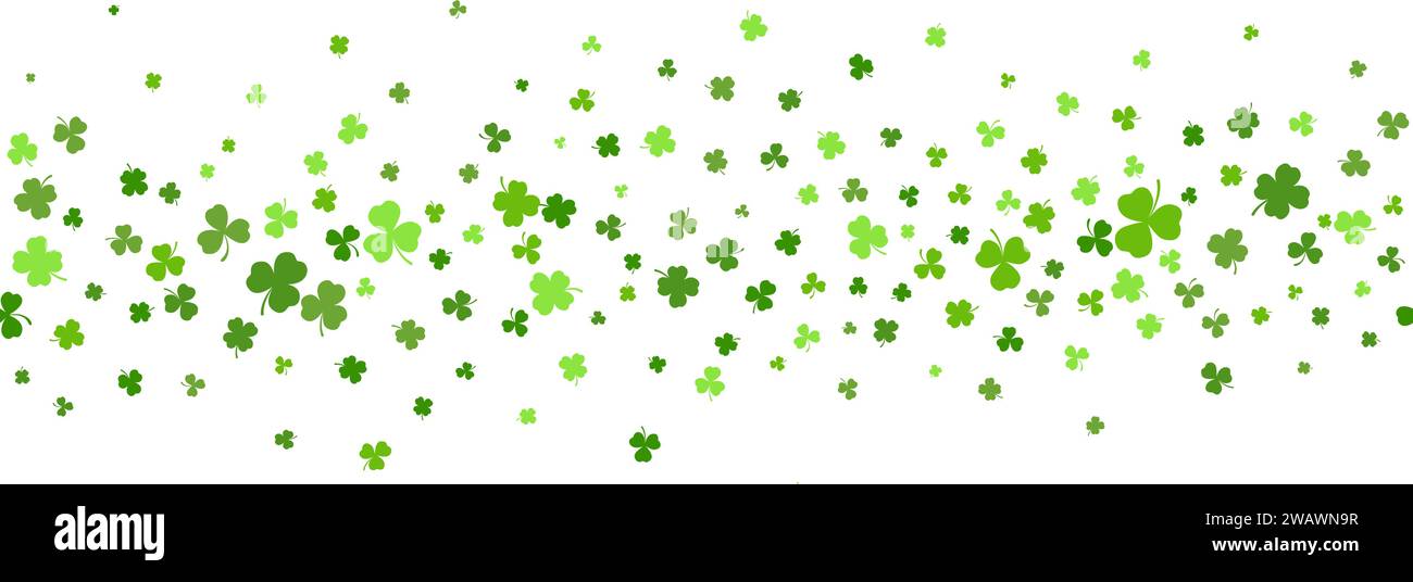 Shamrock clover background. St. Patrick day green leaves border. Celtic ...