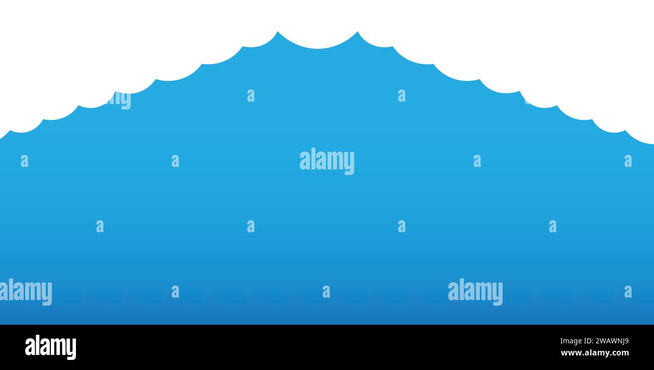 Clouds wide border on blue background. Panorama for banner, template ...