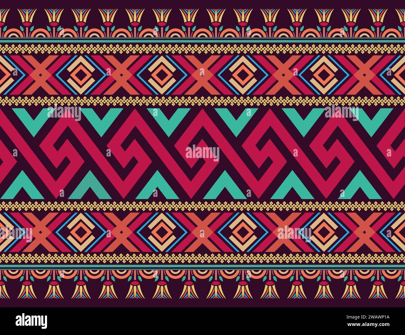 Colorful seamless pattern design in vintage style with Greek key ...
