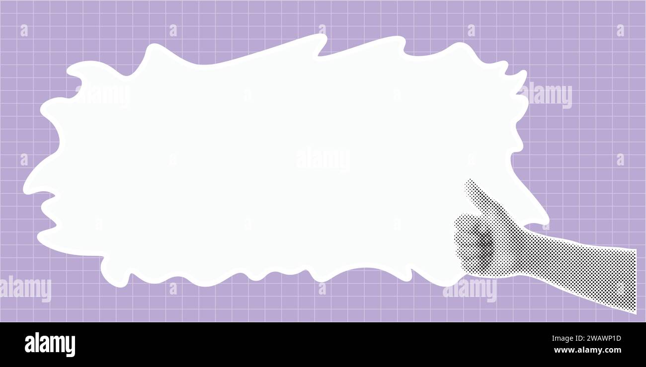 Trendy halftone collage banner. Elements cut out from a magazine, hand ...