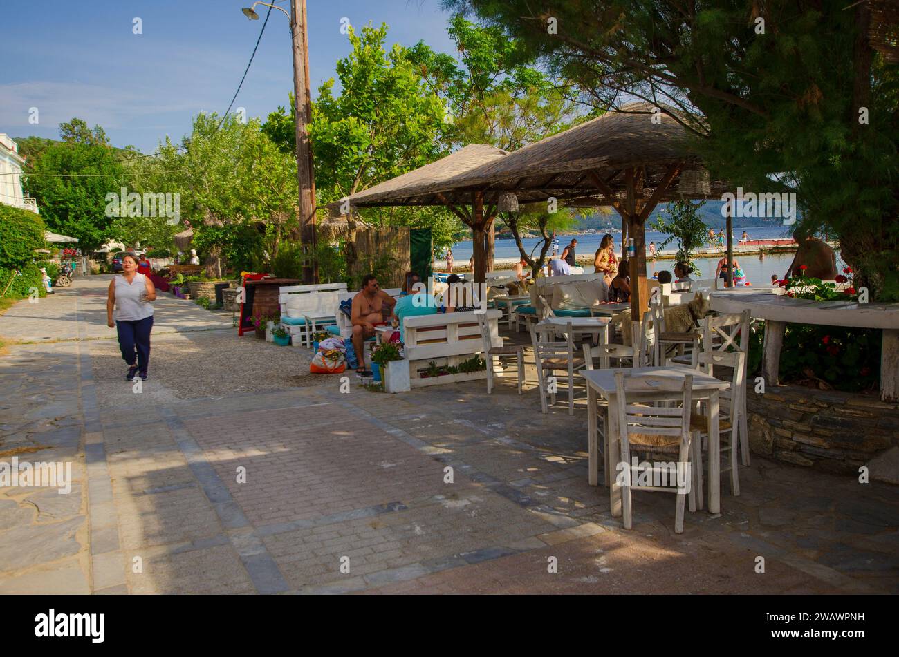 General view of the seaside village of Horto (also known as Chorto) on ...
