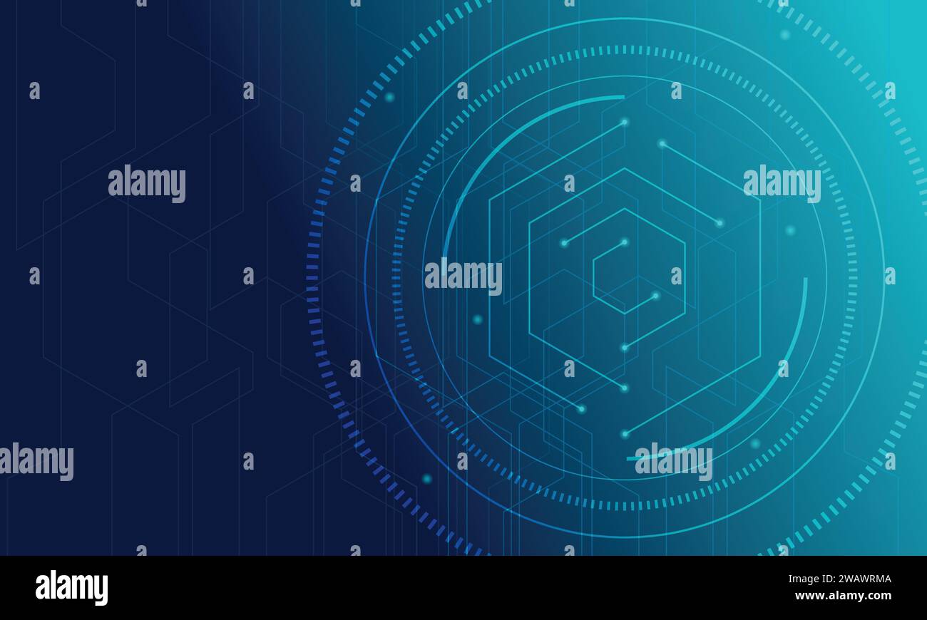 Abstract lines, hexagon and dots connecting background with tech theme. EPS. Vector Design Stock ...