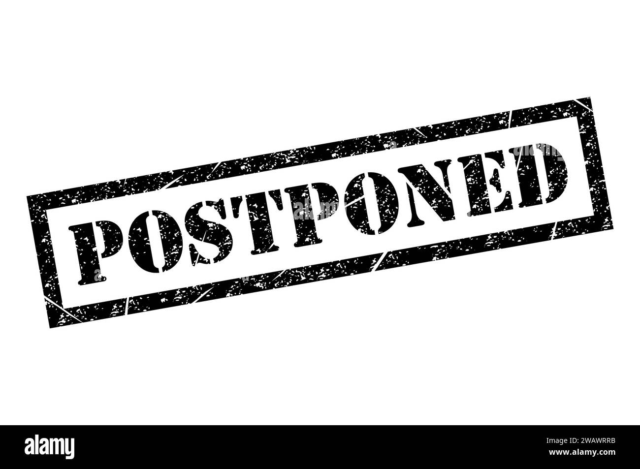 Postponed stamp symbol, label sticker sign button, text banner vector illustration Stock Vector ...