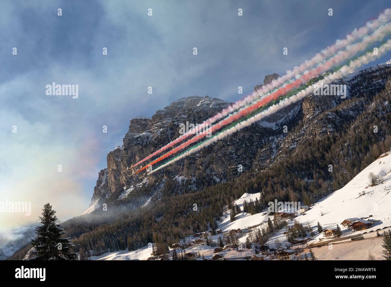 Alta Badia, Italy 17 December 2023. The Italian Air Force aerobatic ...