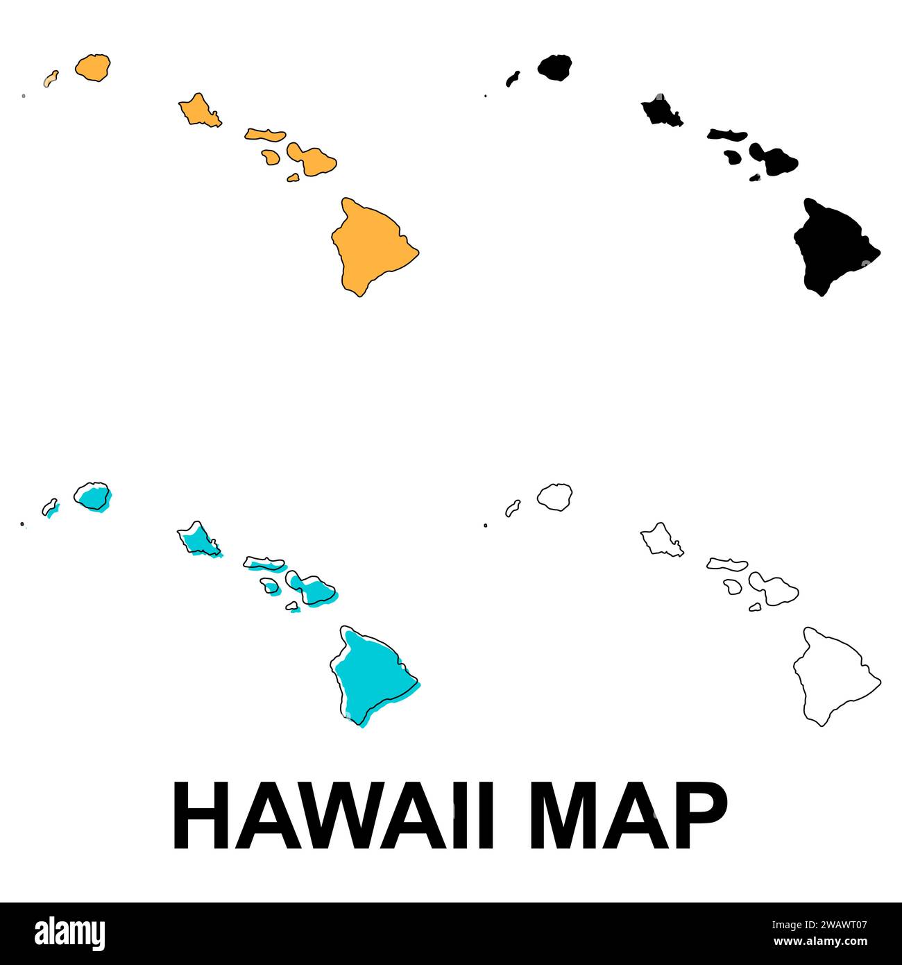 Honolulu county map hi-res stock photography and images - Alamy