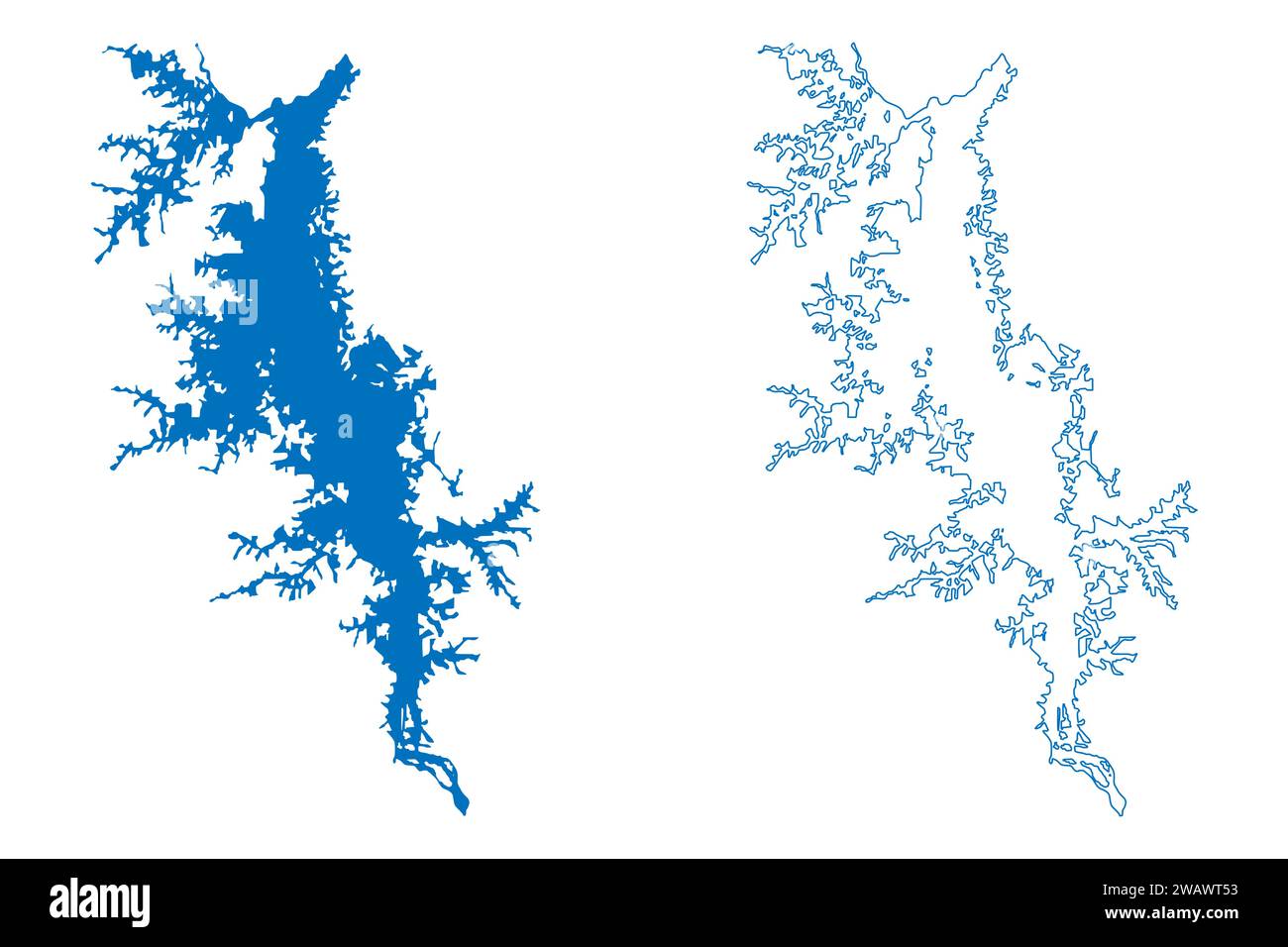 Tucurui Lake (Federative Republic of Brazil) map vector illustration ...